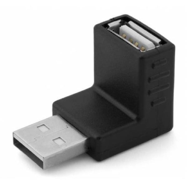 Adaptador RJ45 macho a hembra tipo L 90 grados - Max Center