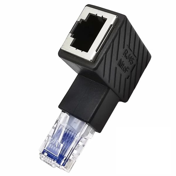 Adaptador RJ45 macho a hembra tipo L 90 grados - Max Center