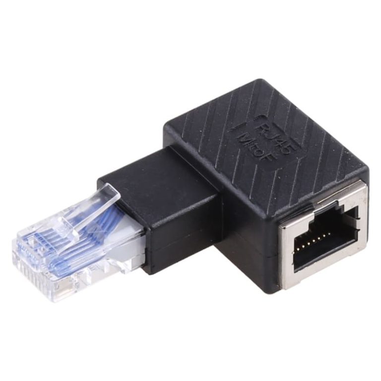 Adaptador RJ45 macho a hembra tipo L 90 grados - Max Center
